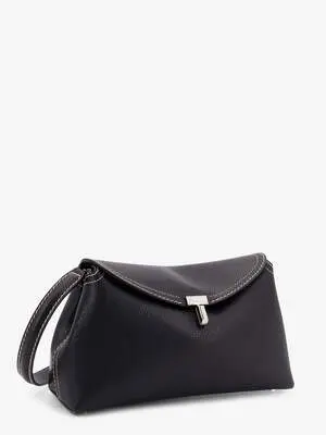 TOTEME Leather Clutch With Contrasting Stitching - Black