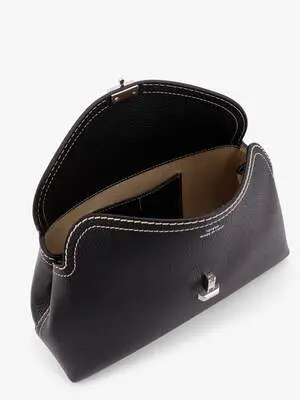 TOTEME Leather Clutch With Contrasting Stitching - Black