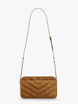 Saint Laurent Loulou Suede Bag With Cassandre Logo