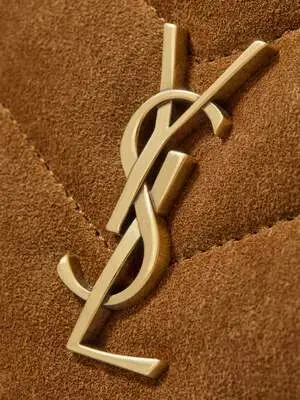 Saint Laurent Loulou Suede Bag With Cassandre Logo