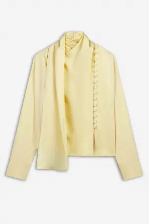 NOCTURNE Shawl Collar Blouse Mustard - Yellow