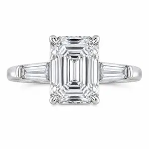 BELLUS DOMINA Sterling Emerald Cut Cubic Zirconia Ring