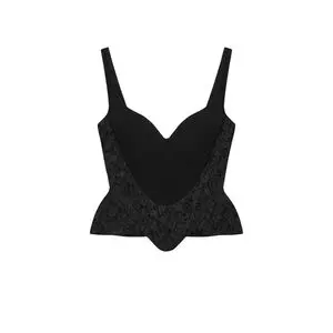 NOCTURNE Boned Sweetheart Bustier Top - Black