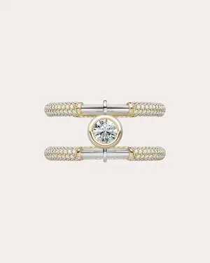 CHELSEA GABRIELLE Diamond Two-tone Elektra Ring - Silver