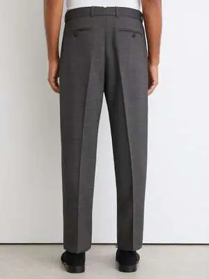 REISS Tailored Fit Wool-blend Belted Pleated Trousers - Soft Grey