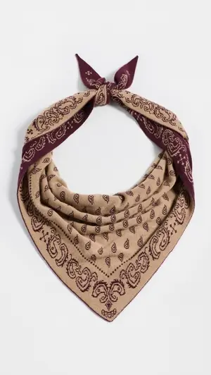Guest In Residence The Wild Rag Triangle Scarf - Fig/camel