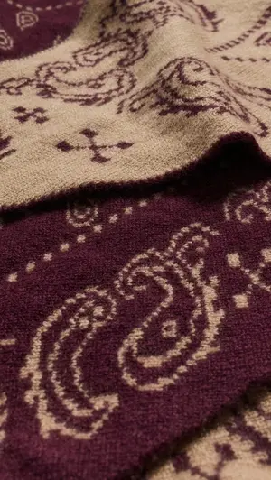 Guest In Residence The Wild Rag Triangle Scarf - Fig/camel