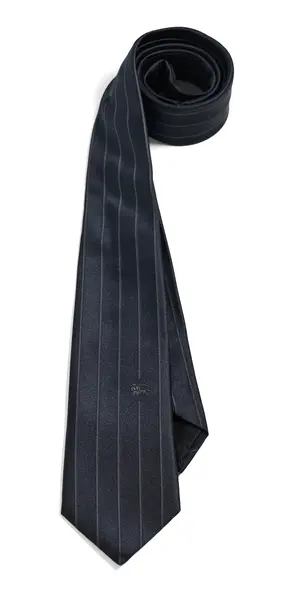 Burberry Pinstripe Silk Tie - Navy