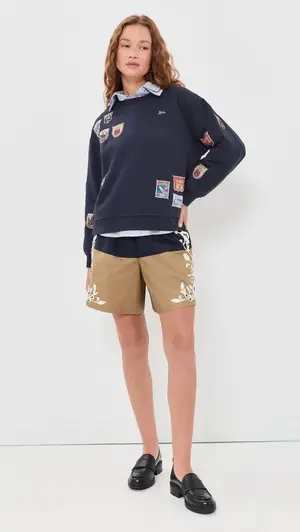 Sea Davis Patchwork Crew Neck Sweatshirt
