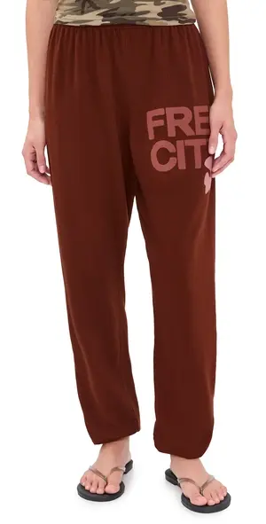 FREECITY Graphic Print Sweatpants - Rusty Rabbit