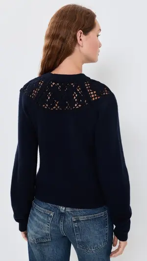 FRAME The Lace Gathered Sweater