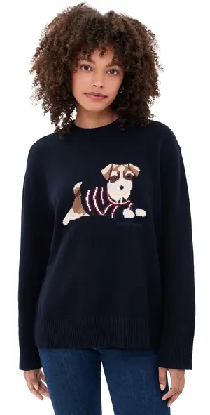 ROWING BLAZERS Cotton Terrier Dog Intarsia Knit Sweater