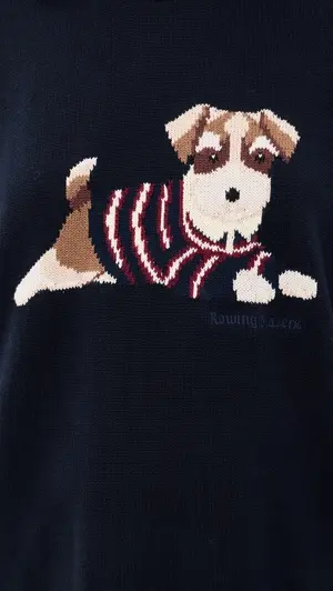 ROWING BLAZERS Cotton Terrier Dog Intarsia Knit Sweater