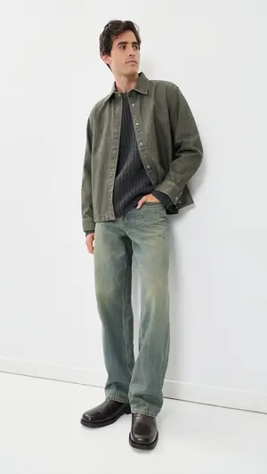 Helmut Lang Rustic Wool Rib Crew Sweater