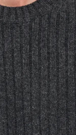 Helmut Lang Rustic Wool Rib Crew Sweater
