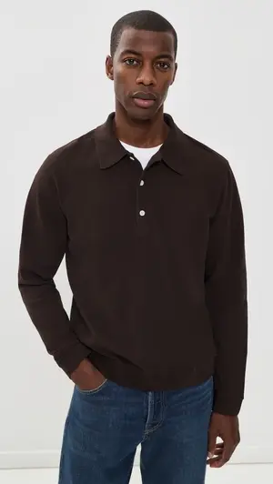 Citizens Of Humanity Long Sleeve Banded Polo Shirt