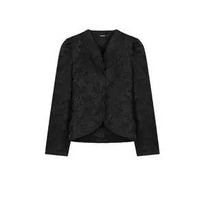NOCTURNE Jacquard Balloon Sleeve Wrap Jacket