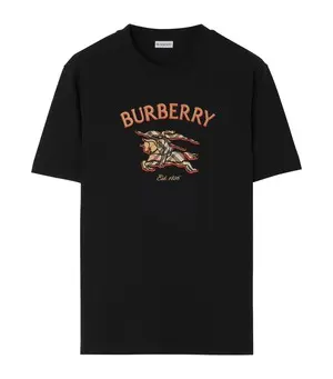 Burberry Cotton Check-ekd Appliqué T-shirt