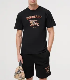 Burberry Cotton Check-ekd Appliqué T-shirt