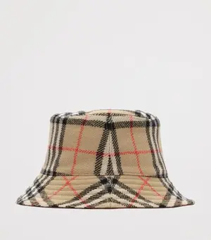Burberry Wool Reversible Check Bucket Hat