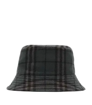 Burberry Wool Reversible Check Bucket Hat