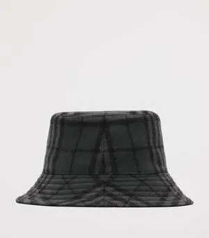 Burberry Wool Reversible Check Bucket Hat