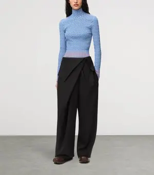 Loewe Wool-blend Draped Trousers - Black