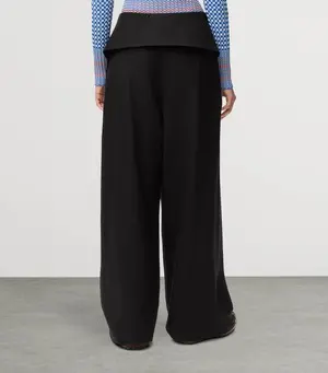 Loewe Wool-blend Draped Trousers - Black