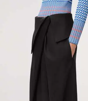 Loewe Wool-blend Draped Trousers - Black