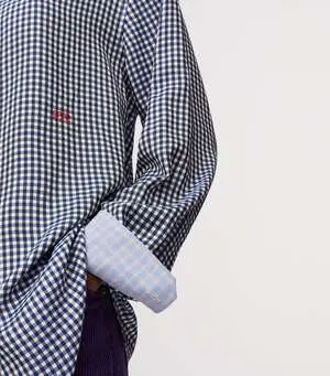 Loewe Silk-blend Gingham Shirt - Blue