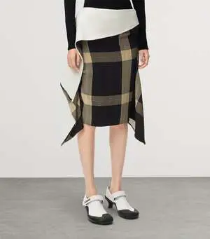 Loewe Draped Check Mini Skirt - Black