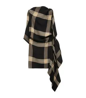 Loewe Check Asymmetrical Mini Dress