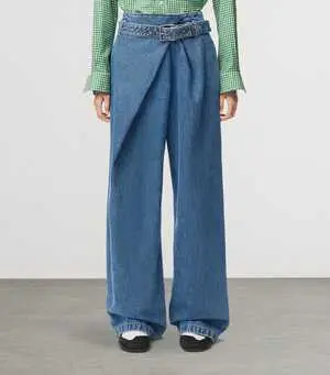 Loewe Draped Mid-rise Relaxed Jeans