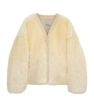 Loewe Shearling V-neck Cardigan
