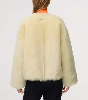 Loewe Shearling V-neck Cardigan - Yellow