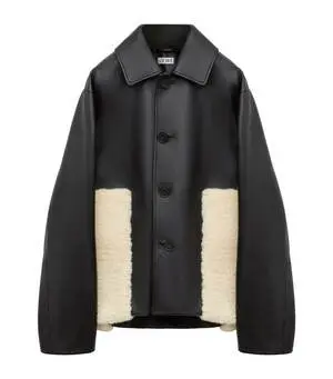 Loewe Nappa Lambskin Shearling-trim Jacket - Black
