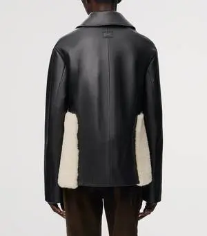 Loewe Nappa Lambskin Shearling-trim Jacket - Black