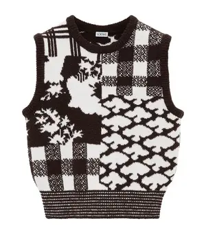 Loewe X Cosima Von Bonin Wool-blend Jacquard Sweater Vest - Ivory