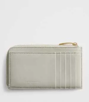 Bottega Veneta Leather Intrecciato L-zip Card Holder