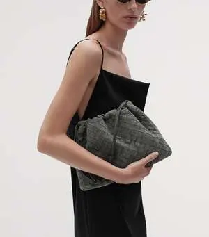 Bottega Veneta Suede Intrecciato Pouch