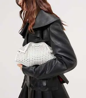 Alexander McQueen Embellished Leather Manta Clutch Bag