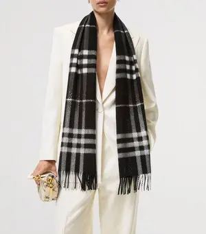 Burberry Cashmere Check Crystal-embellished Scarf