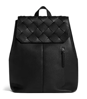 Bottega Veneta Leather Diago Backpack - Grey