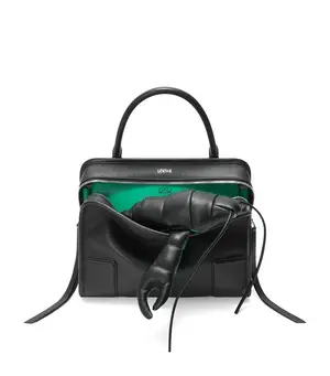 Loewe X Cosima Von Bonin Medium Leather Amazona 180 Top-handle Bag - Black