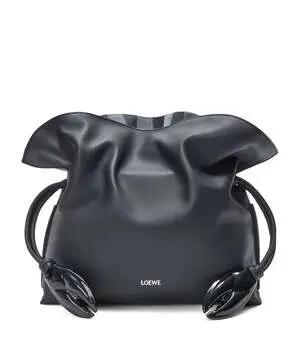 Loewe X Cosima Von Bonin Medium Leather Flamenco Clutch Bag - Black