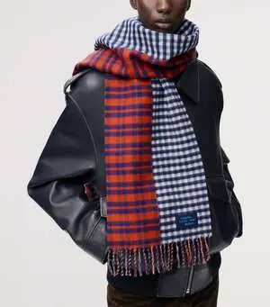 Loewe X Cosima Von Bonin Wool-cashmere Check Scarf