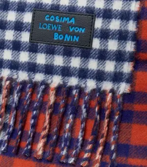 Loewe X Cosima Von Bonin Wool-cashmere Check Scarf