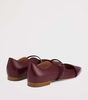 MALONE SOULIERS Leather Maureen Ballet Flats - Burgundy
