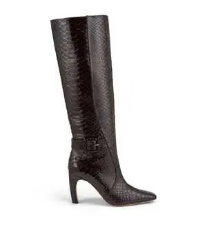 MALONE SOULIERS Embossed Leather Raven Knee-high Boots 90