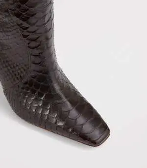MALONE SOULIERS Embossed Leather Raven Knee-high Boots 90